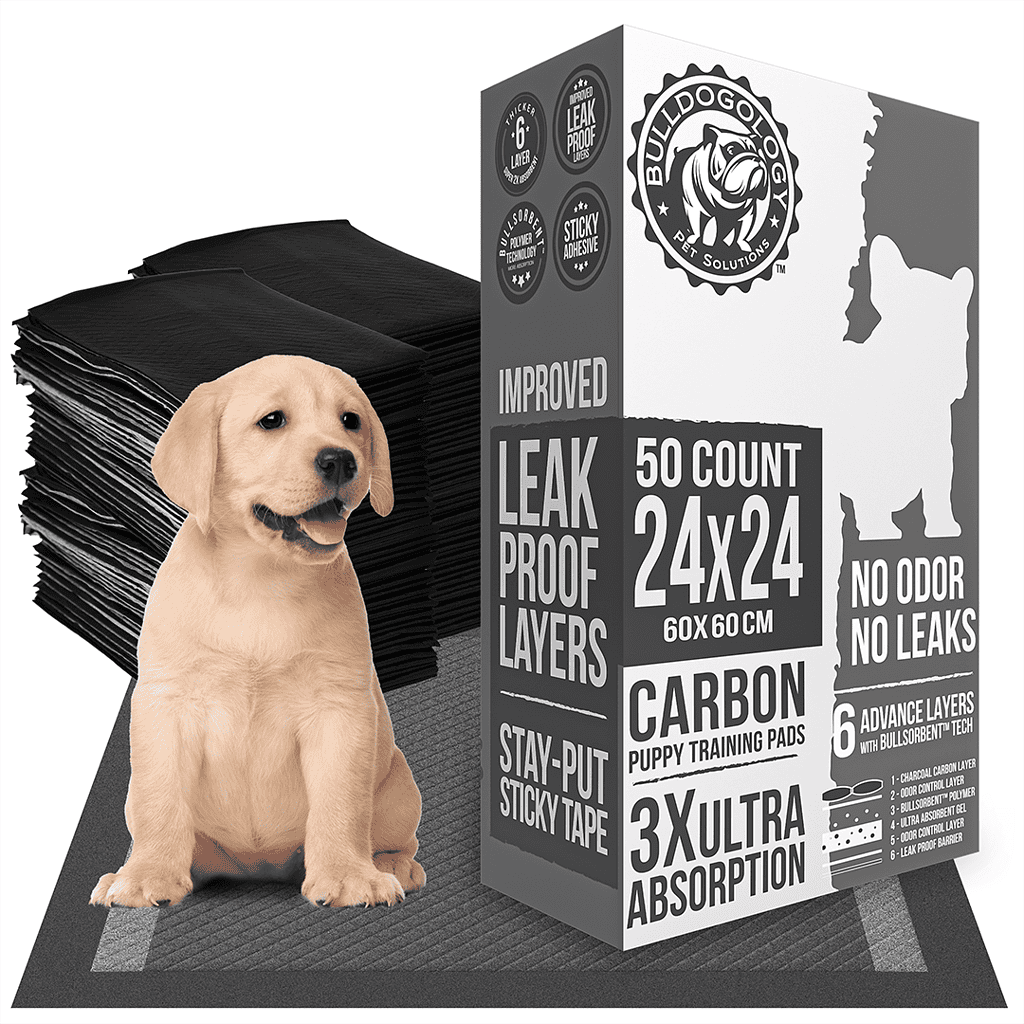 Bulldogology Carbon Activated Puppy Training Pads 24" x 24", Large
